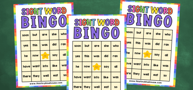 Kindergarten Sight Word Bingo(18 Cards) - This Tiny Blue House
