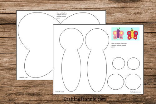 Paper Butterfly Craft (Free Template) - Crafting Jeannie