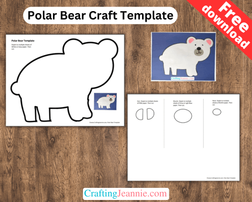 Polar Bear Craft (Free Template) - Crafting Jeannie