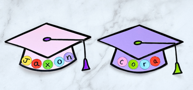 Graduation Cap Name Craft - This Tiny Blue House