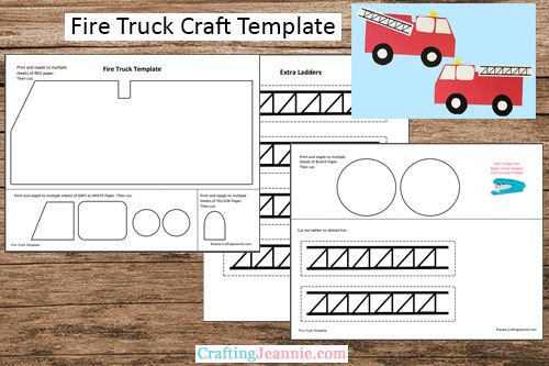 Fire Truck Craft (Free Template) - Crafting Jeannie