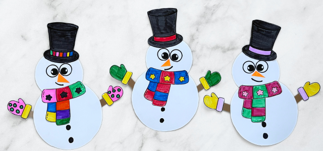 Snowman Craft (Free Printable Template) - This Tiny Blue House