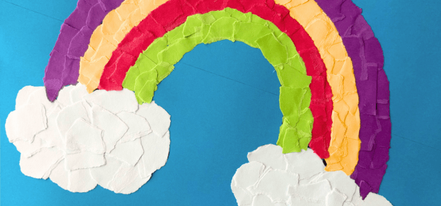 Torn Paper Rainbow Craft - This Tiny Blue House
