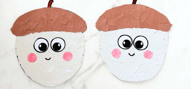 Torn Paper Acorn Craft - This Tiny Blue House