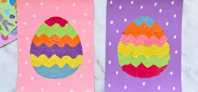 Torn Paper Easter Egg Craft - This Tiny Blue House