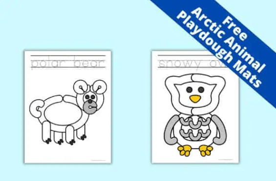 Arctic Animal Playdough Mats - Free PDF - Crafting Jeannie