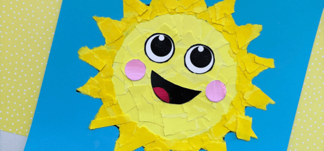 Torn Paper Sun Craft - This Tiny Blue House