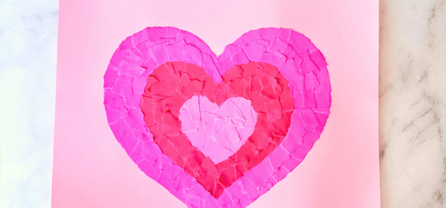 Torn Paper Heart Craft - This Tiny Blue House