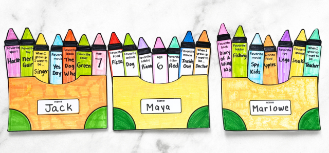 Crayon Box name Craft - This Tiny Blue House