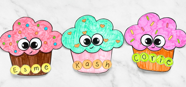 Cupcake Name Craft - This Tiny Blue House