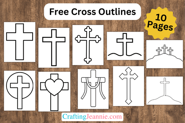 Cross Outline - Free PDF - Crafting Jeannie