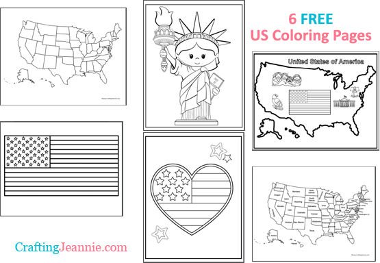 United States Symbols Coloring Sheets Free Printable Independence Day