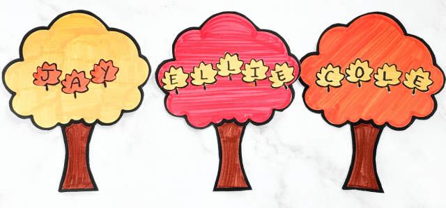 Fall Tree Name Craft - This Tiny Blue House