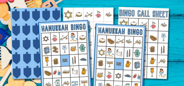 Hanukkah Bingo Game (18 Cards) - This Tiny Blue House