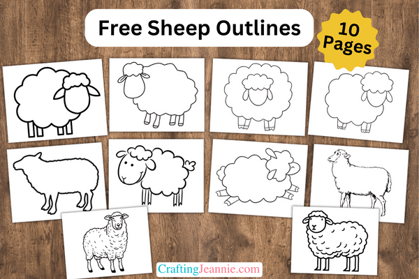 Sheep Outline - Free PDF - Crafting Jeannie