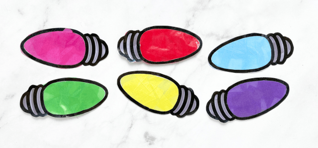 Christmas Light Suncatchers (Free Printable Template) - This Tiny Blue ...