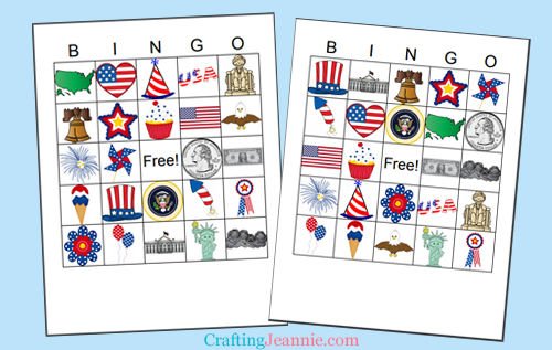 FREE Printable USA Bingo Game Cards (Free Printable) - Crafting Jeannie
