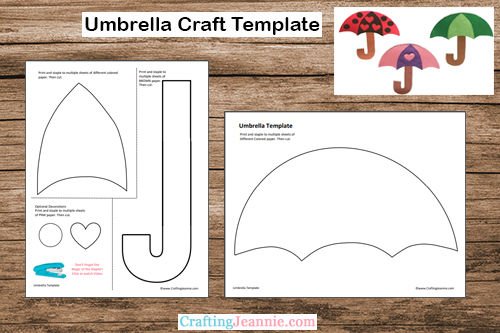 Umbrella Craft (Free Template) - Crafting Jeannie