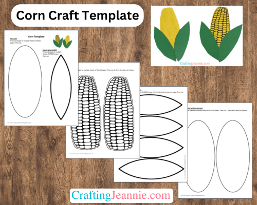 Corn Craft (Free Template) - Crafting Jeannie